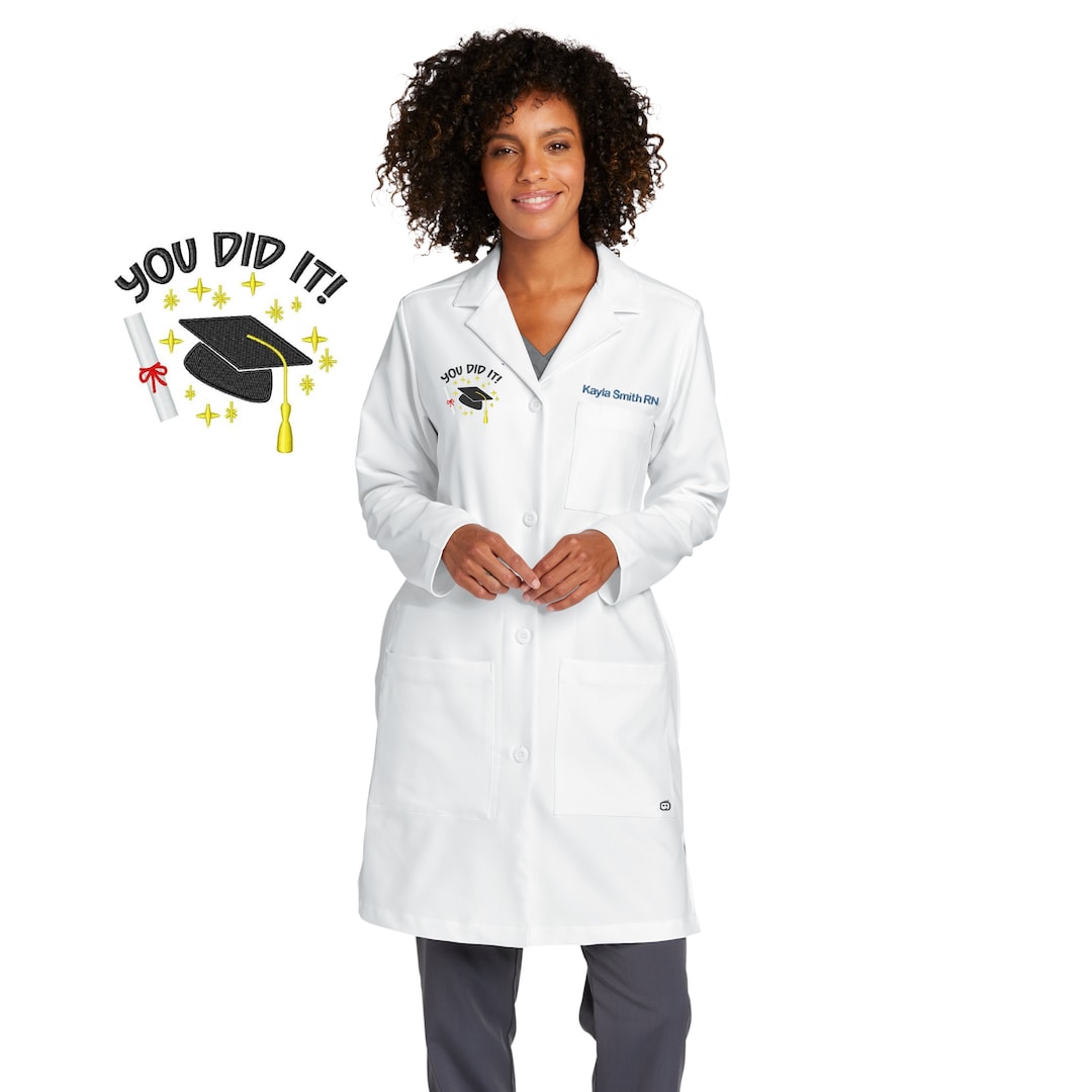 Personalized Nurse Graduation Lab Coat Gift With Custom Embroidered ...