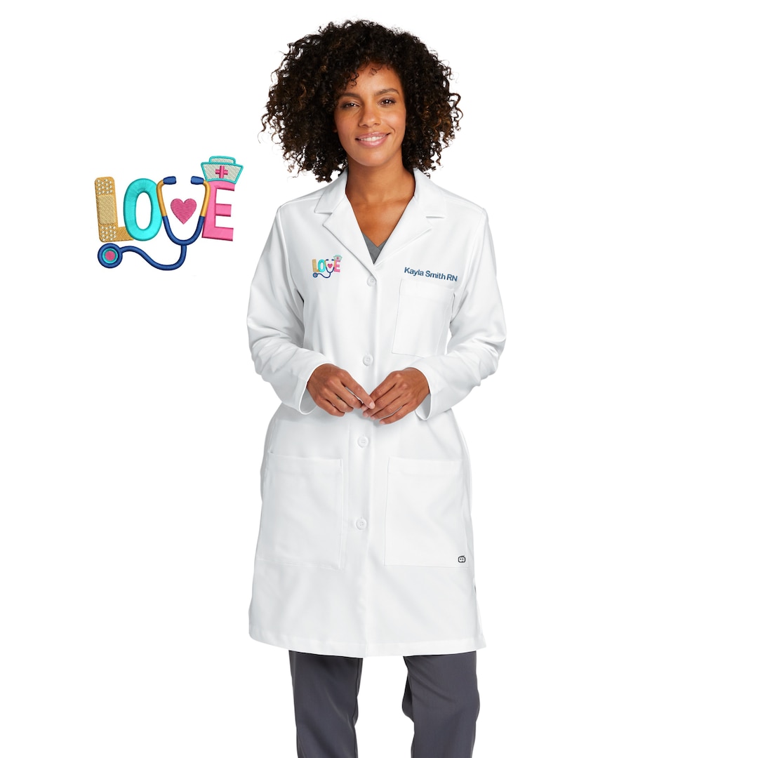 Personalized Nurse Lab Coat With Custom Embroidered Text or Name and ...