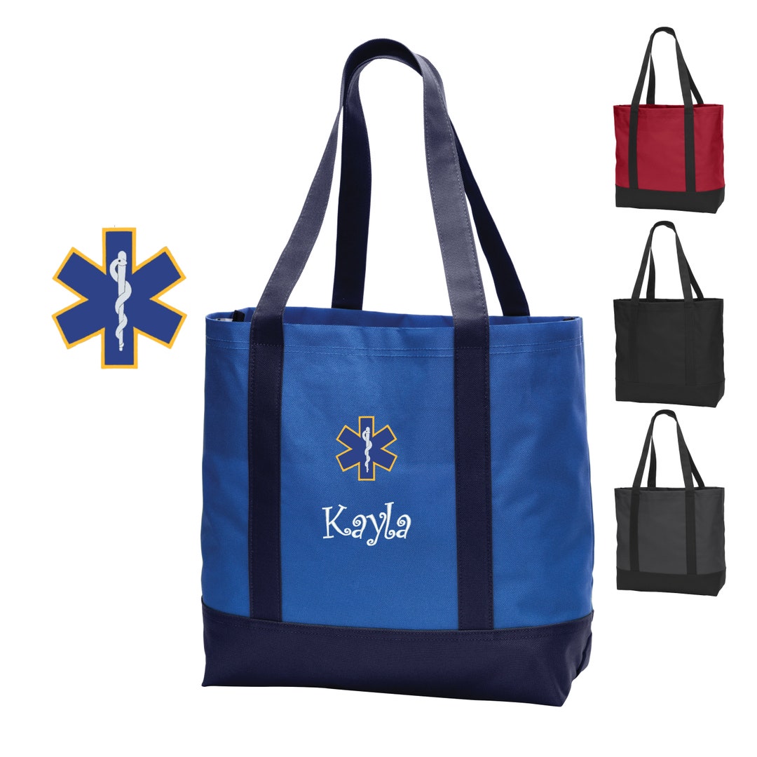 Personalized Canvas Paramedic Tote Bag, Star of Life Shoulder Bag ...