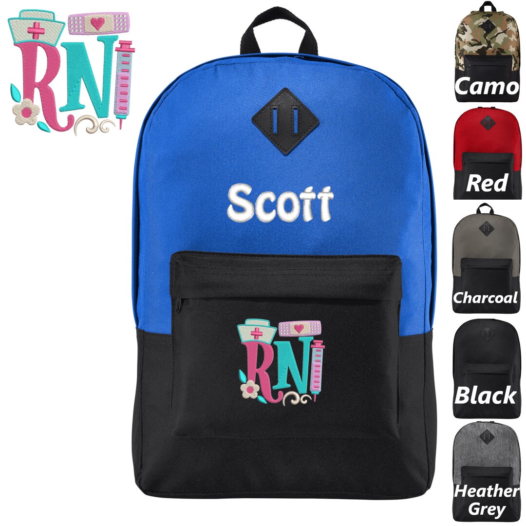 Personalized Nurse Backpack, RN Design, Custom Bookbag, Backpack With ...