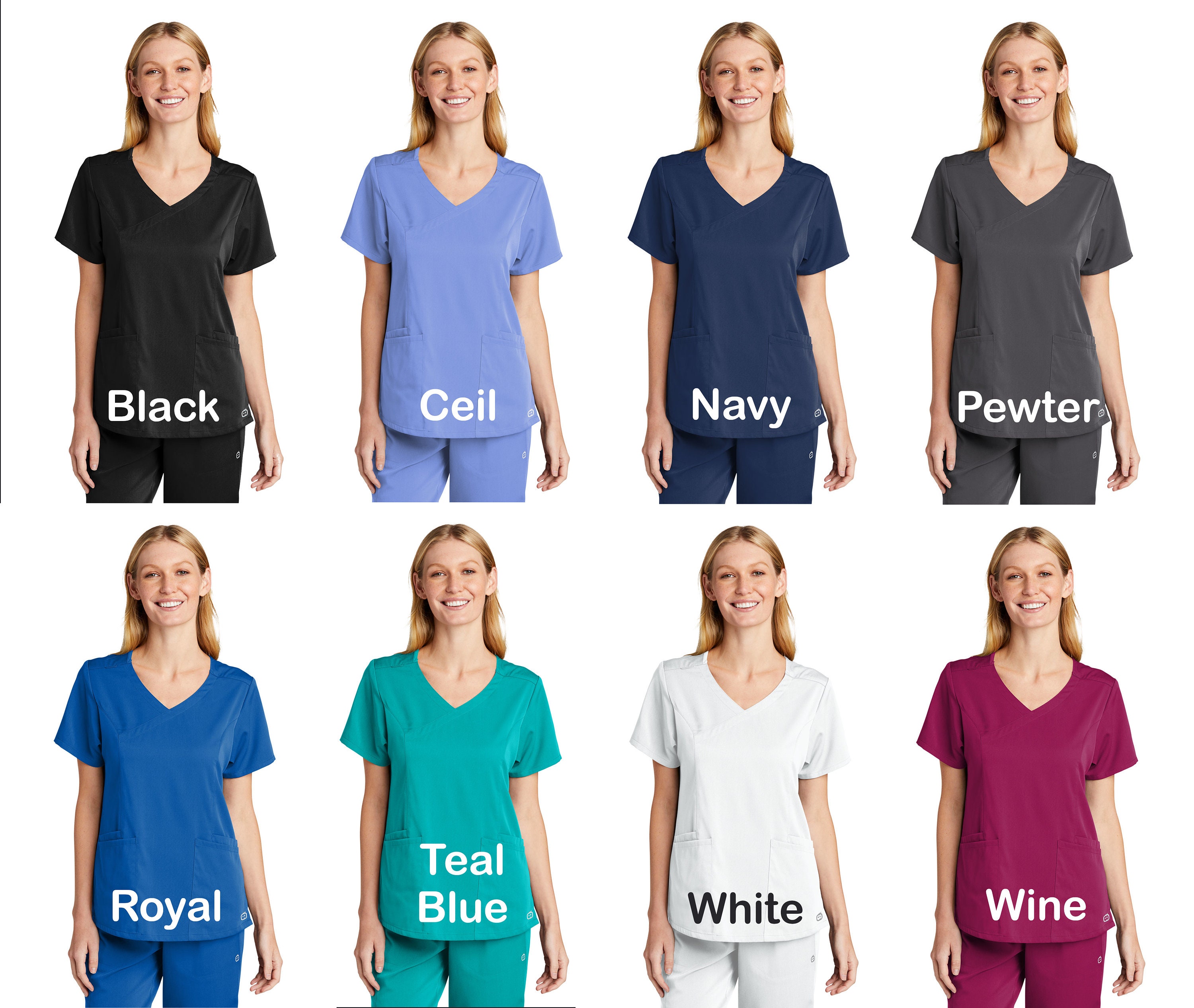 Personalized Womens Scrubs Set With Custom Embroidered Text or Name ...