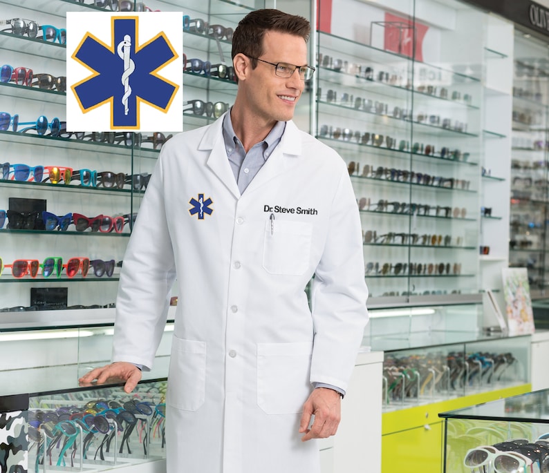 Personalized Lab Coat With Custom Embroidered Name and Star of Life ...