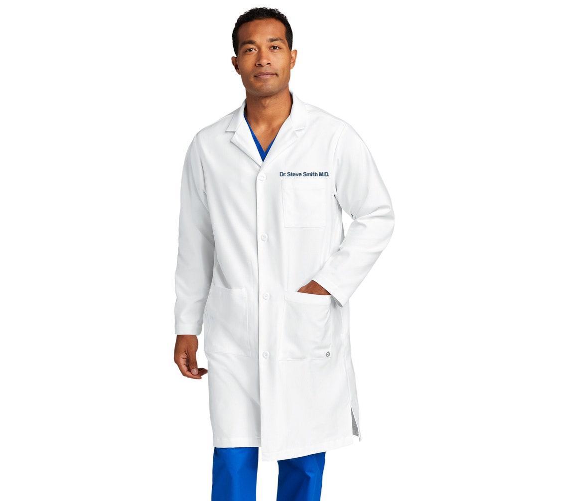 Personalized Mens Lab Coat With Custom Embroidered Text or - Etsy