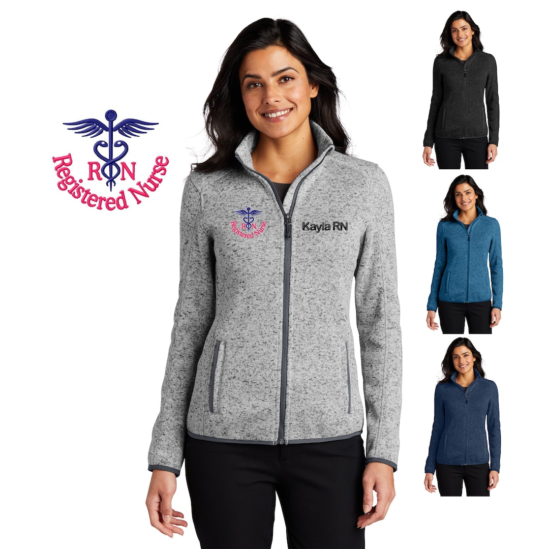 Personalized Registered Nurse Jacket Sweater With Custom Embroidered ...