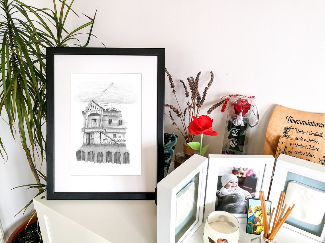Original Pencil Drawing Abandoned House Print Gift Wall Decor - Etsy