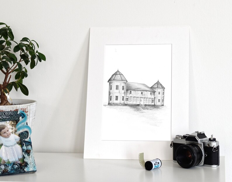 Transylvania Castle - Printable Illustration Drawing, Wall Art Decor ...