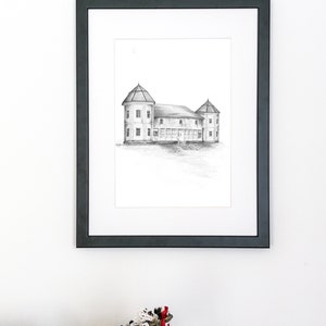 Transylvania Castle - Printable Illustration Drawing, Wall Art Decor ...