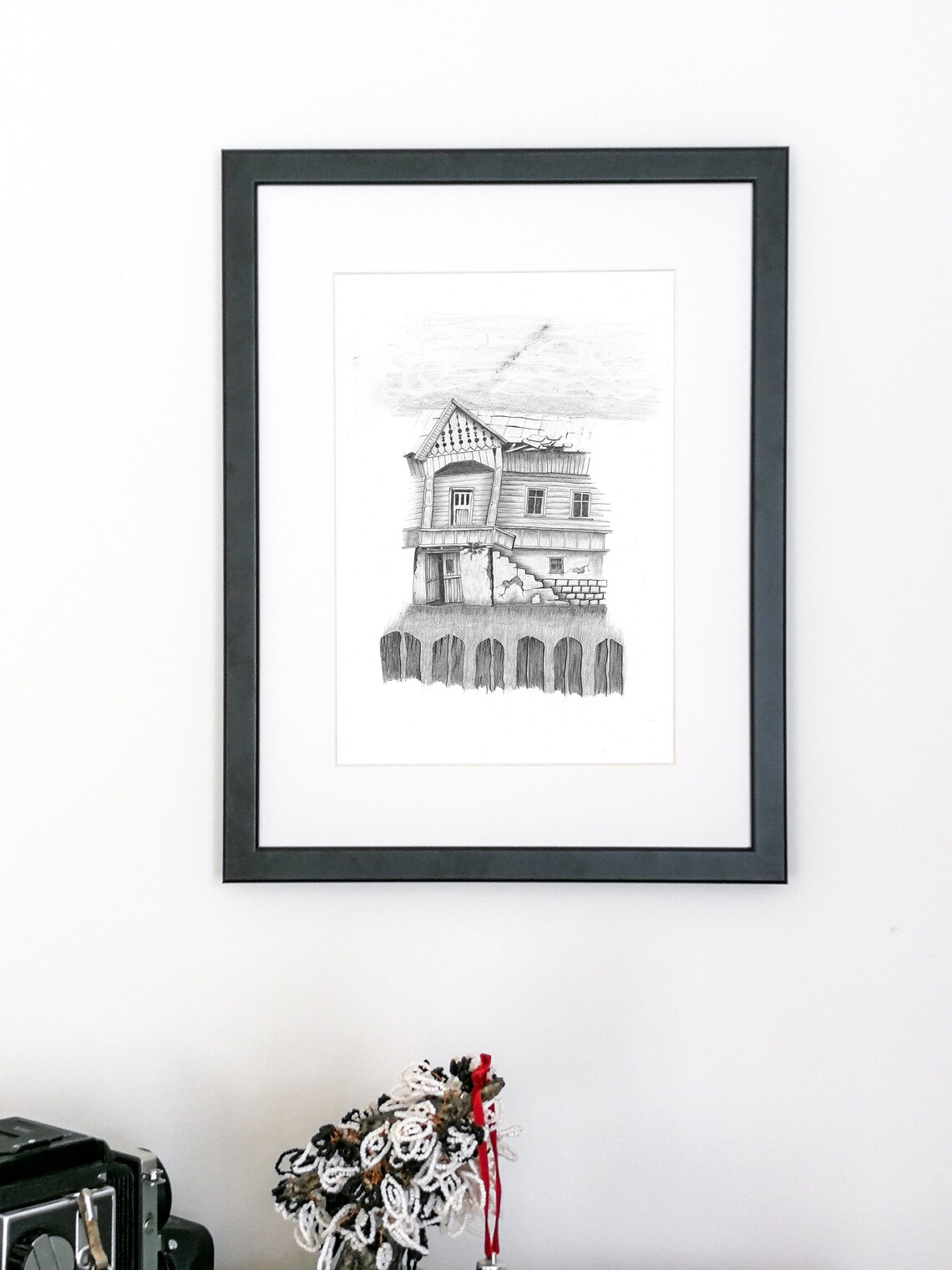 Original Pencil Drawing Abandoned House Print Gift Wall Decor - Etsy