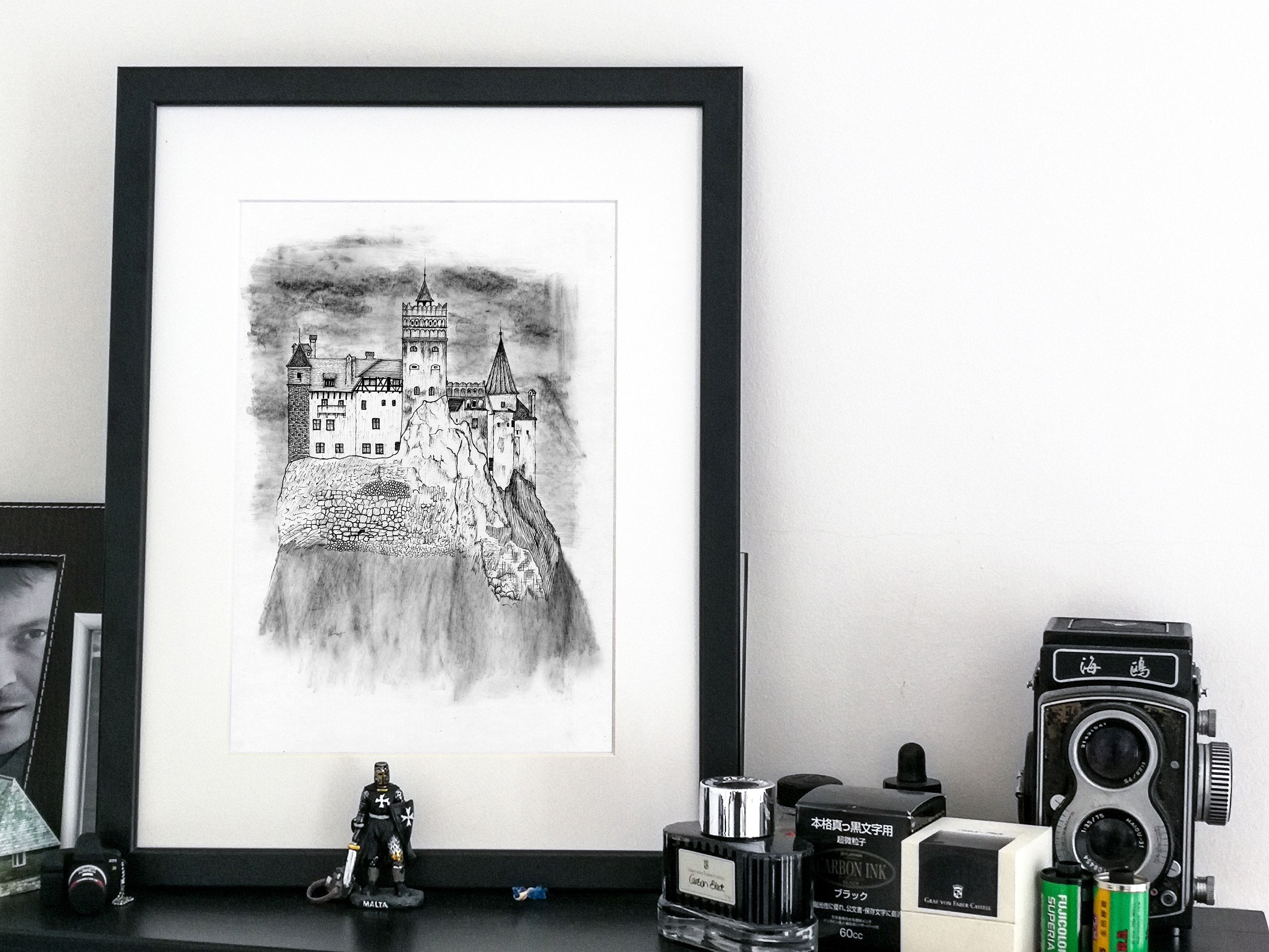 Bran Castle - Printable Illustration Drawing, Wall Art Decor ...