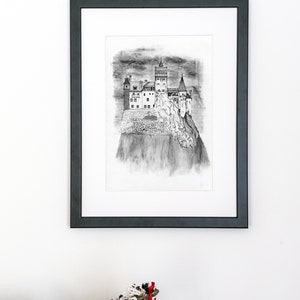 Bran Castle - Printable Illustration Drawing, Wall Art Decor ...