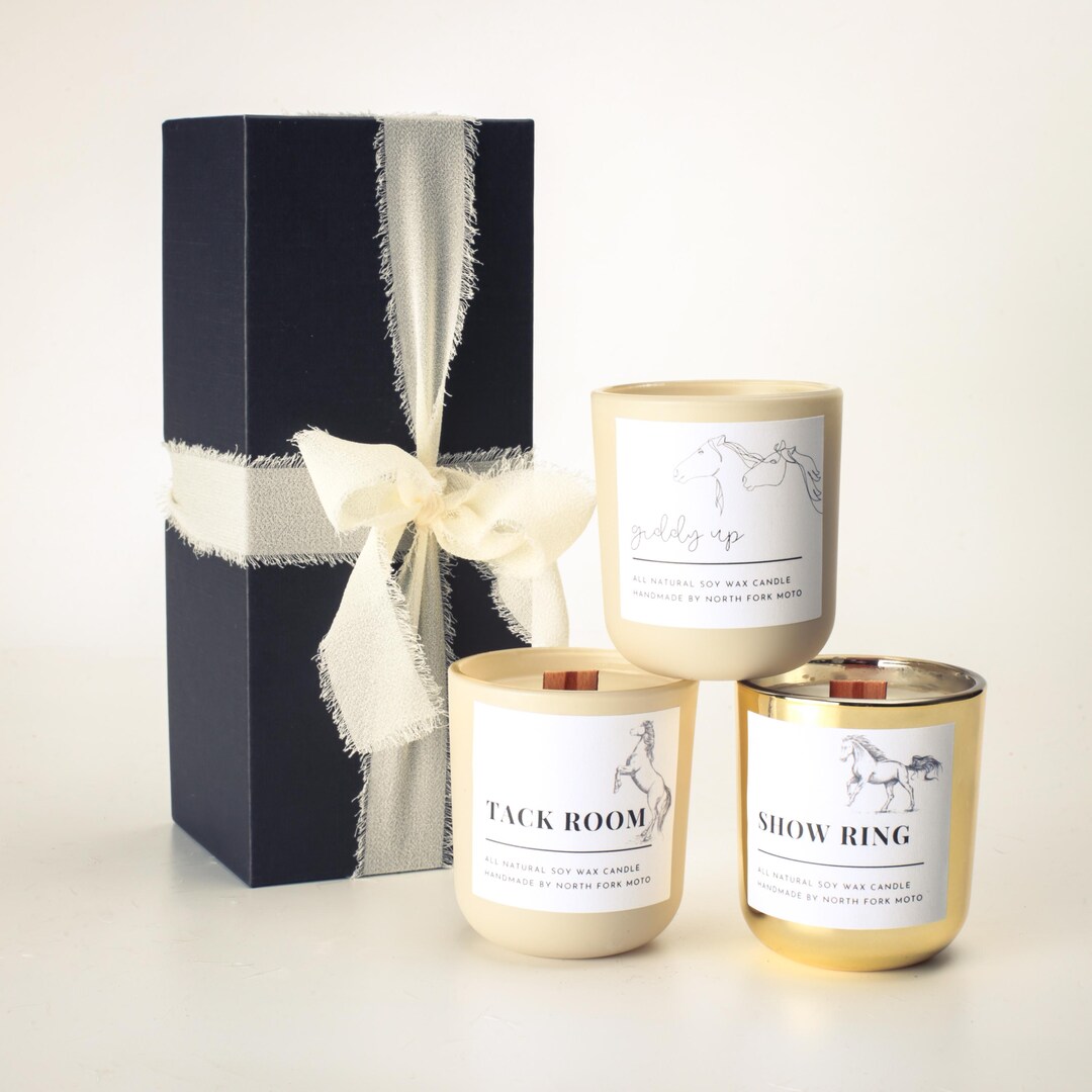 Custom Candle Gift Box | Soy Wax, Wood Wick, Choose Your Scents - Etsy