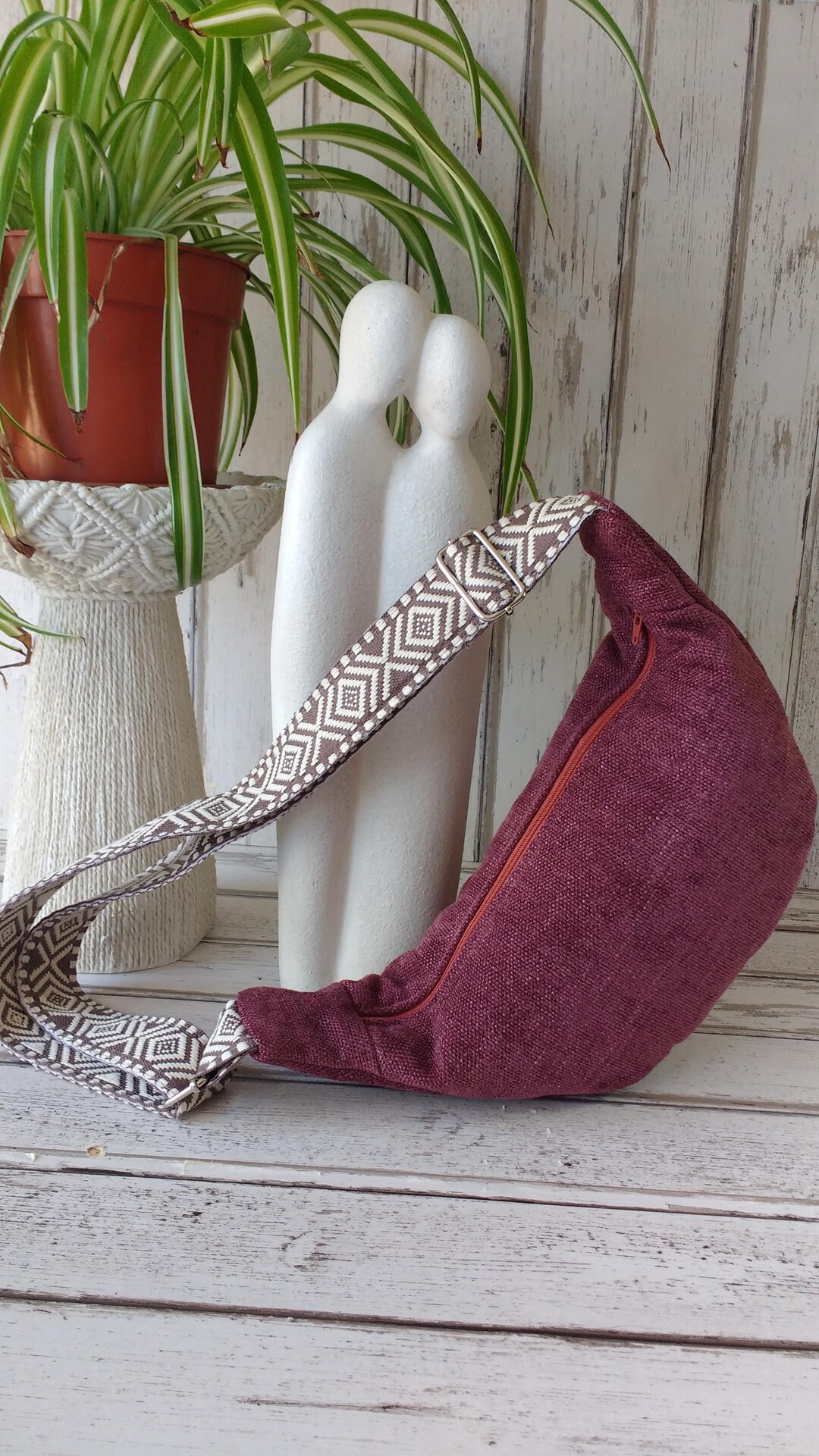 Fabric Sling Bag Bum Bag Crossbody Purse Waist Bag Shoulder Bag Belt ...