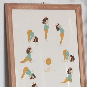 Sun Salutation Yoga Child Printable Poster - Etsy UK
