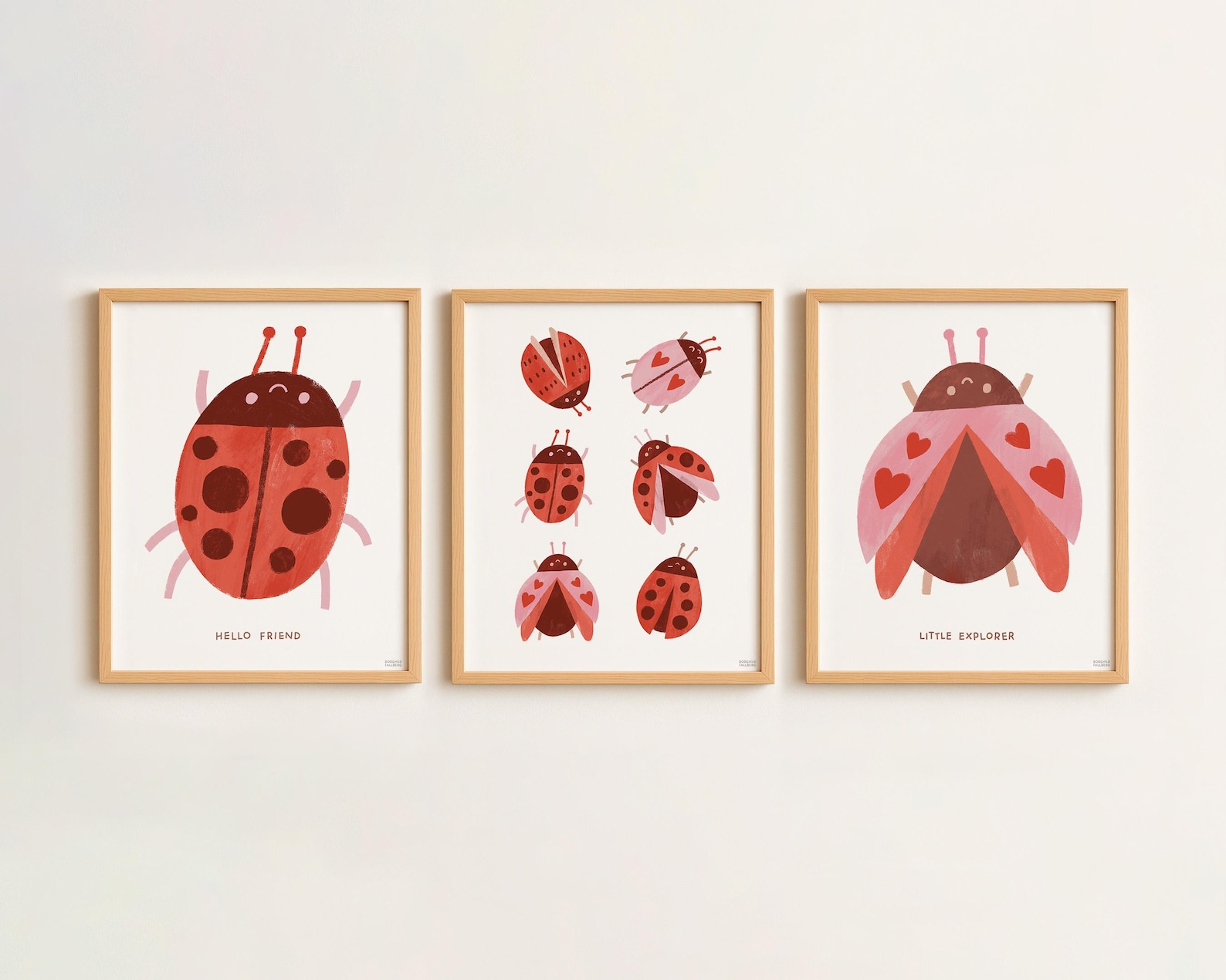 Ladybug Wall Art Set of 3 | Printable Nursery Prints | Hello Friend ...