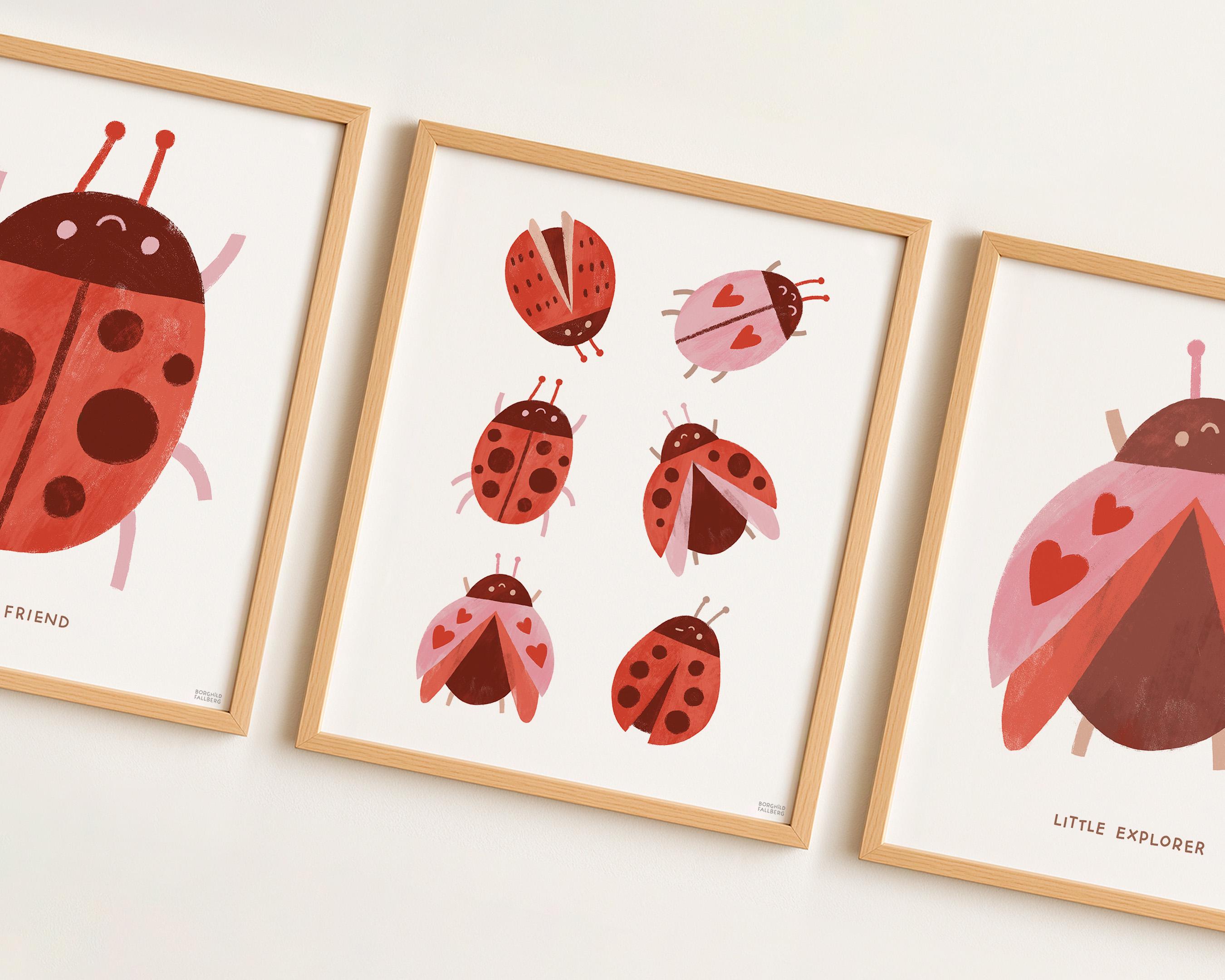 Ladybug Wall Art Set of 3 | Printable Nursery Prints | Hello Friend ...