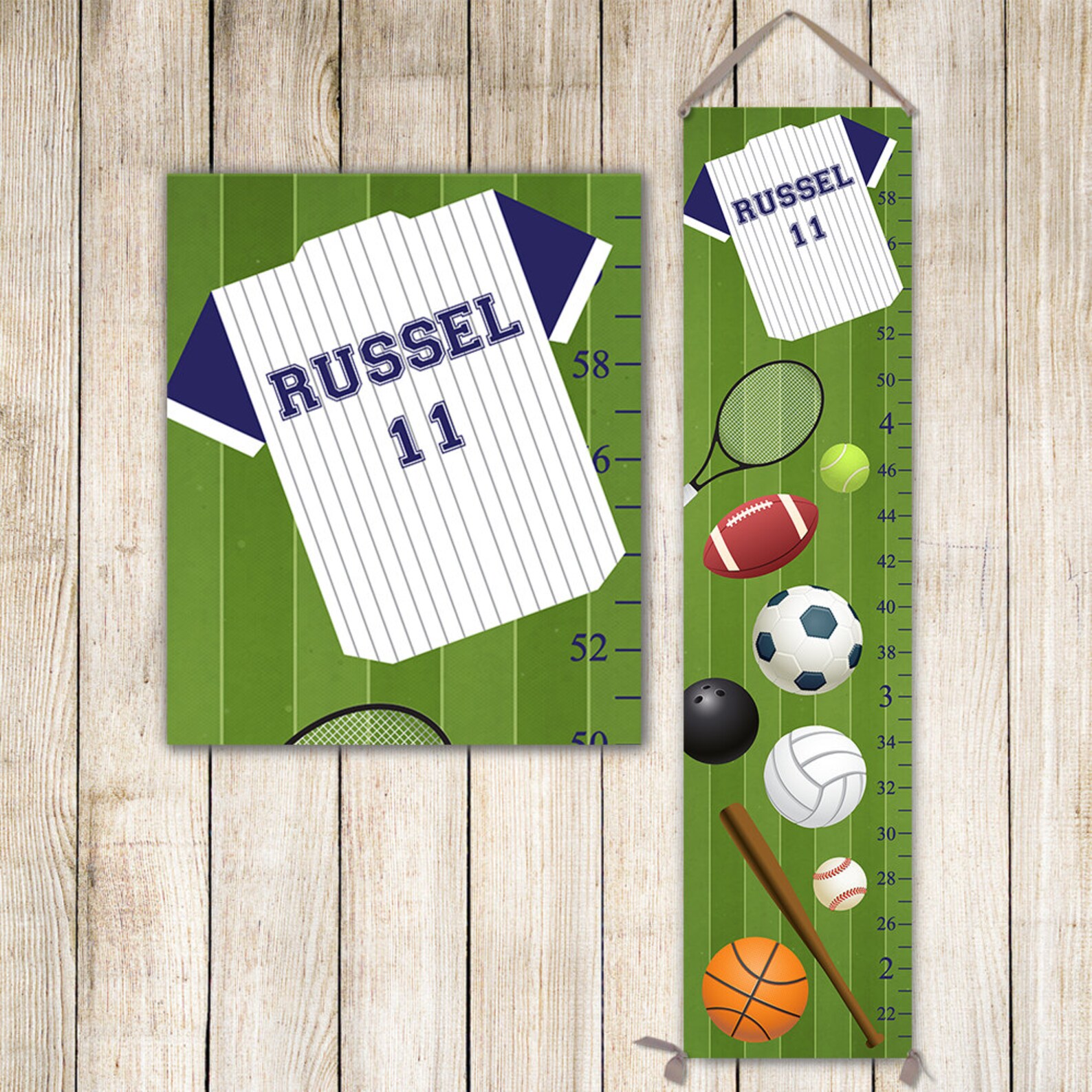 Sports Growth Chart Football Growth Chart Boys Sports - Etsy