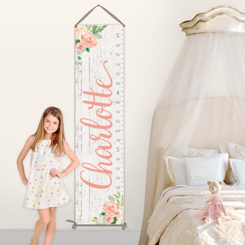 Girls Growth Chart Canvas Growth Chart Personalized Chart | Etsy