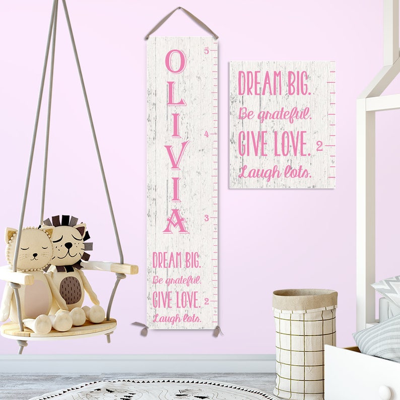 Dream Big Growth Chart Personalized Canvas Growth Chart - Etsy
