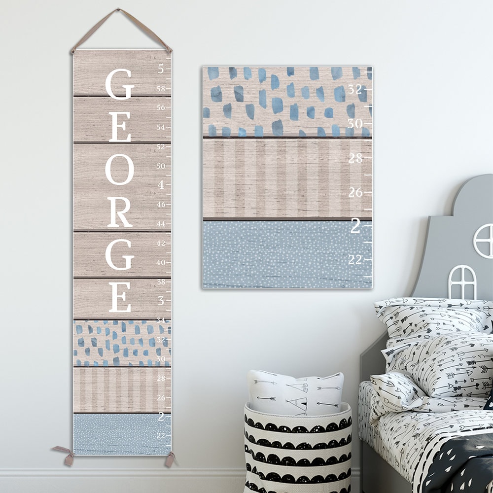 Canvas Growth Chart Navy Growth Chart Boys Growth Chart - Etsy
