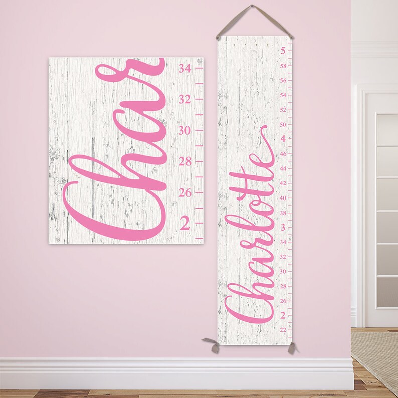 Growth Chart Ruler for Girl Personalized Canvas Growth - Etsy