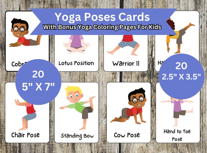 Yoga Poses Cards Kids, Yoga Poses Flash Cards Kids, Yoga Poses Kids ...