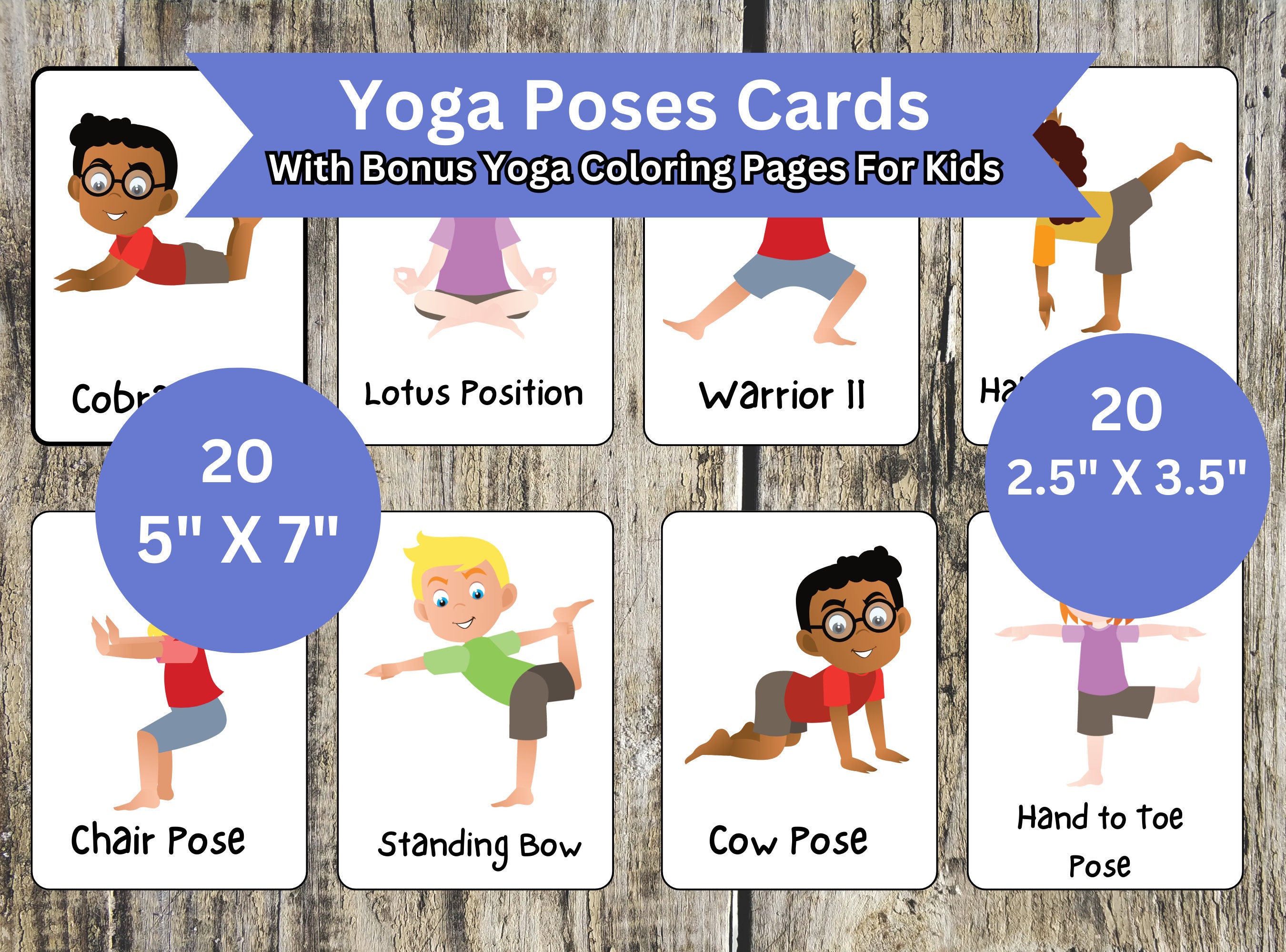 Yoga Poses Cards Kids, Yoga Poses Flash Cards Kids, Yoga Poses Kids ...