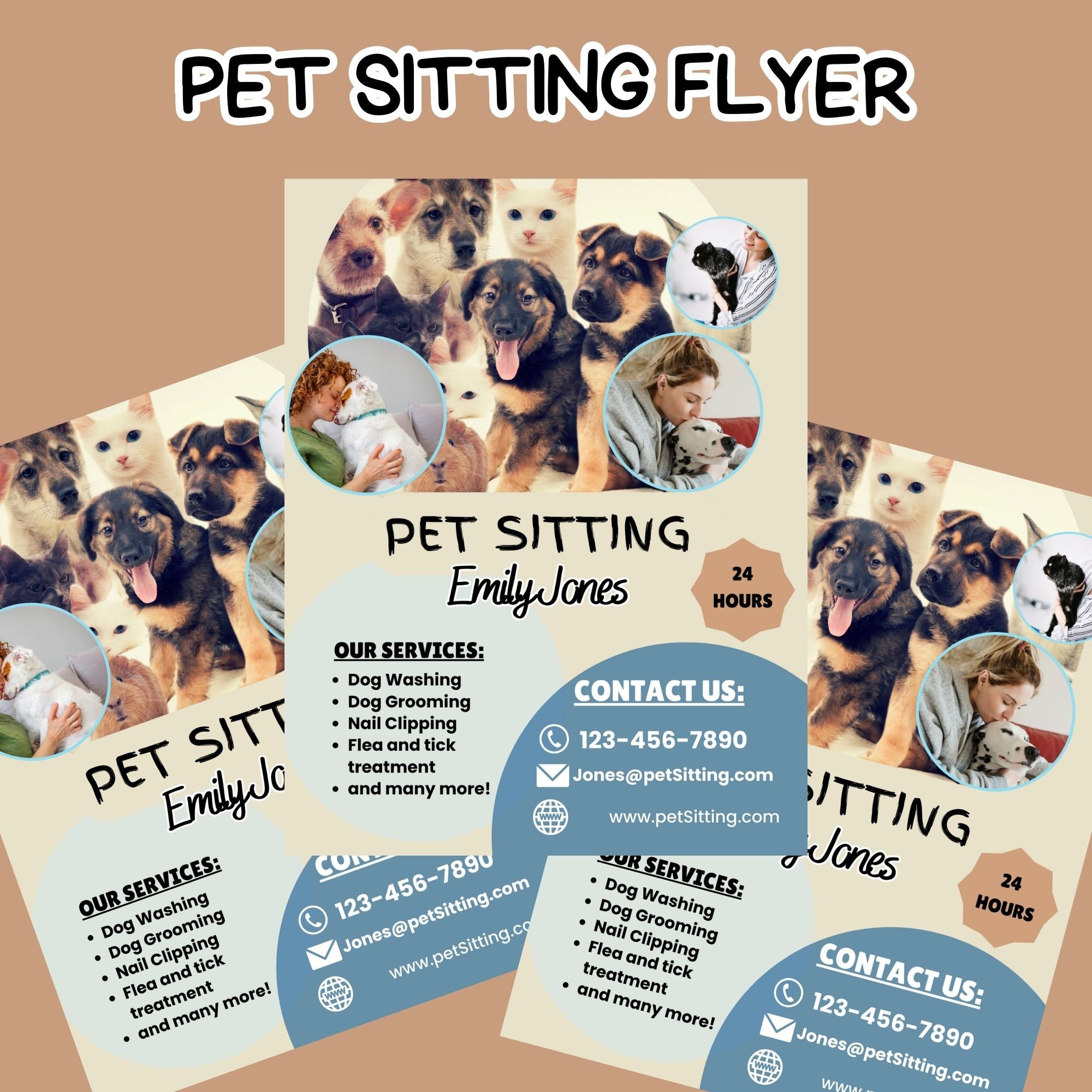 Pet Sitting Flyer, Dog Sitting Flyer, Pet Sitting Business Editable ...