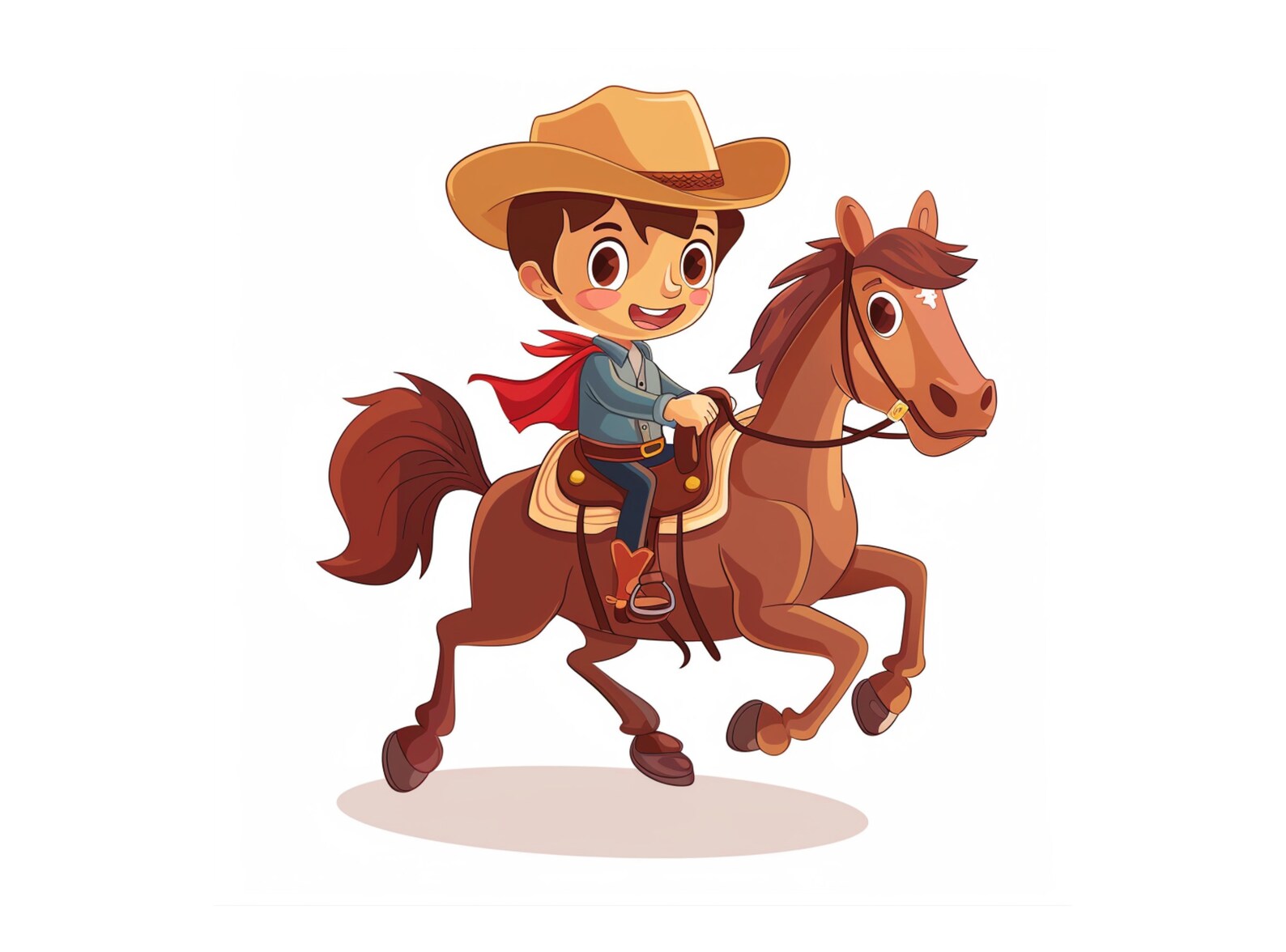 Kids Cowboy Riding Horse Clipart: Western Graphics (7 PNG Files) - Etsy