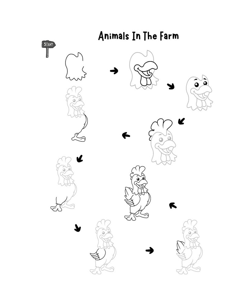 Printable Kids How to Draw Things for Kids How to Draw Farm - Etsy