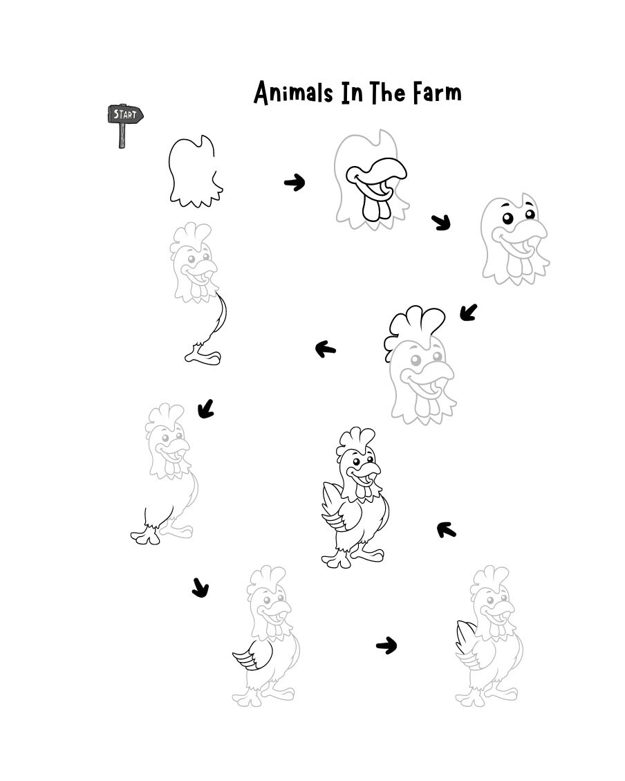 Printable Kids How To Draw Things For Kids How To Draw Farm Etsy Printable Kids How To Draw Things For Kids How To Draw Farm Etsy