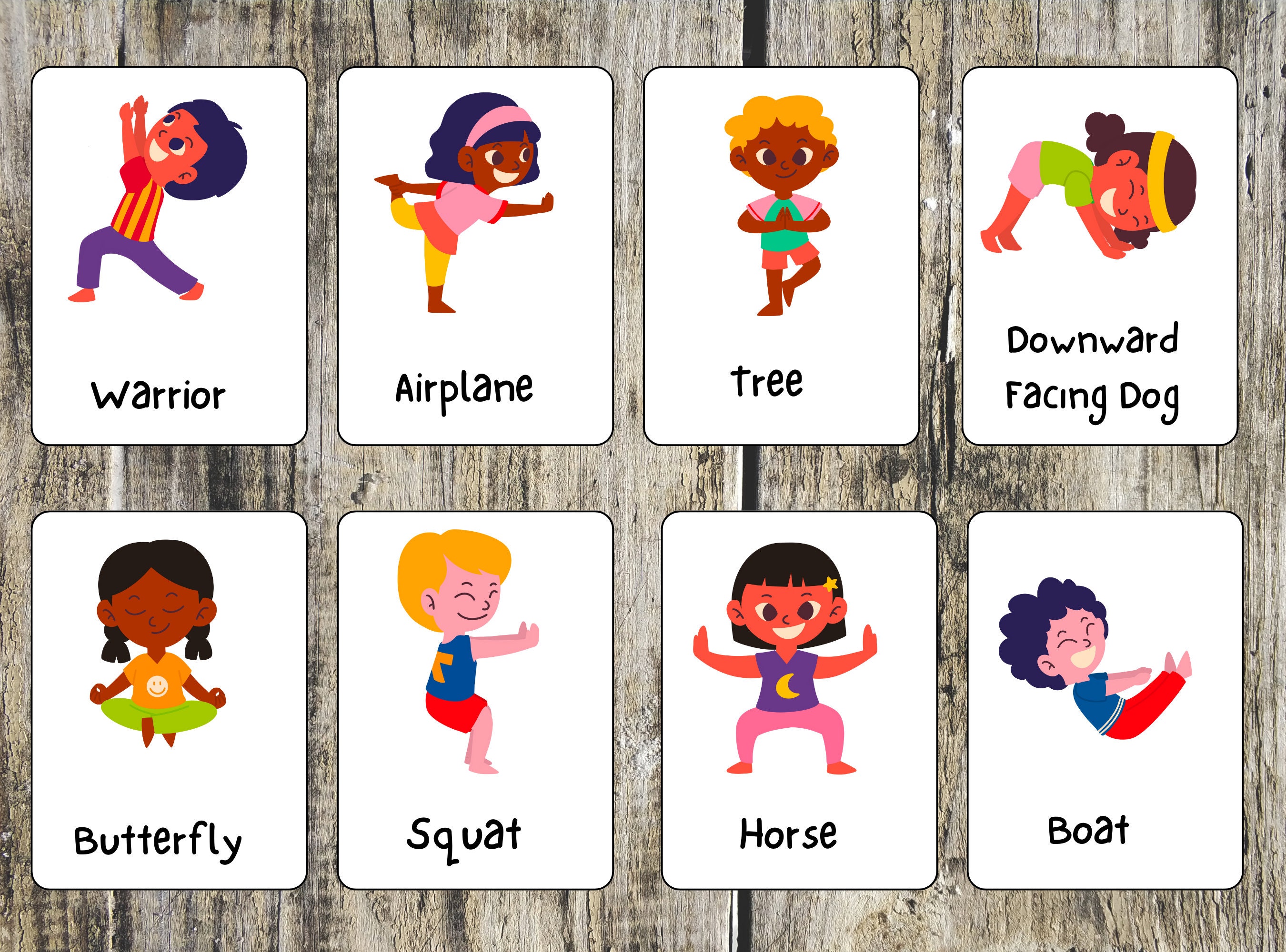 Yoga Poses Cards Kids, Yoga Poses Flash Cards Kids, Yoga Poses Kids ...