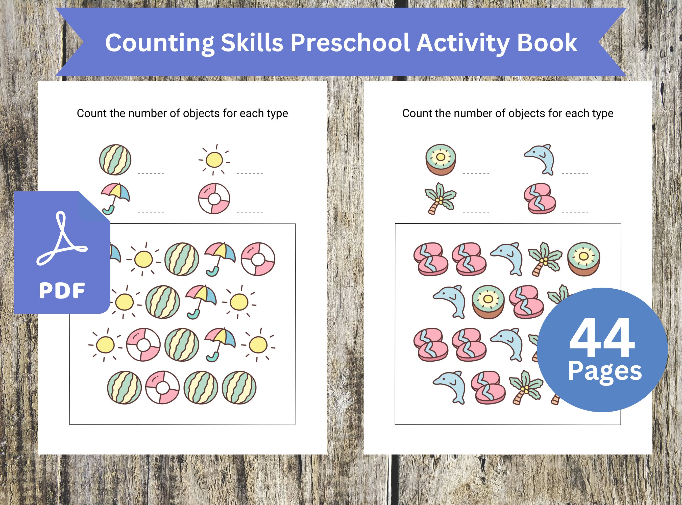 Counting Skills Preschool Activity Book Counting Activity - Etsy
