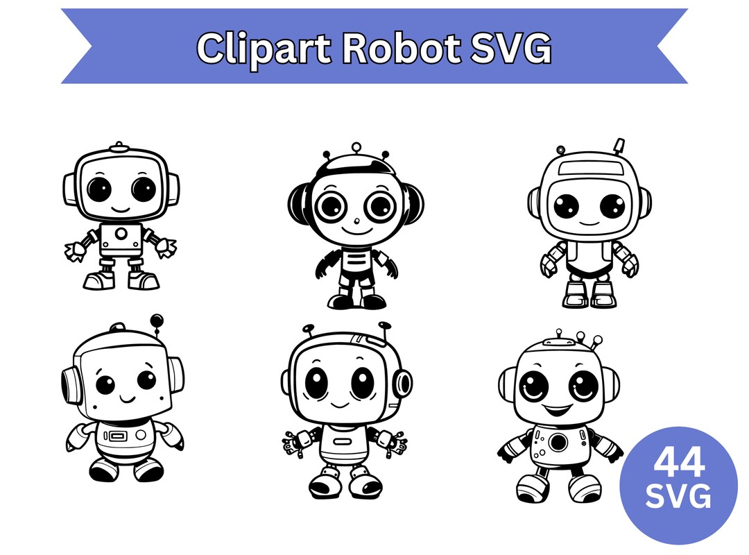 Robot SVG, Robot Clipart, Robot Cut Files, Cricut Robot, Robot ...