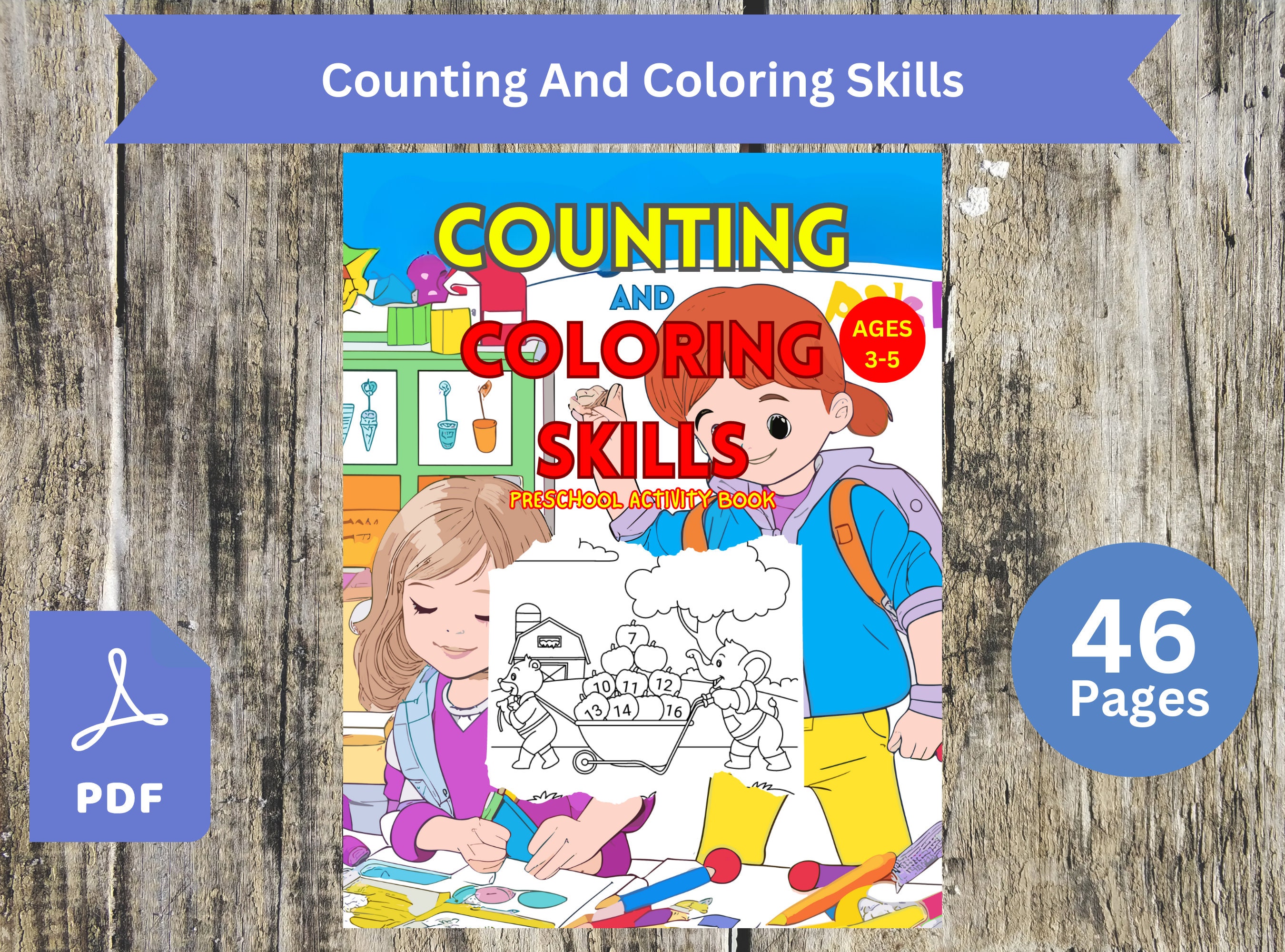 Counting Coloring Skills Preschool Activity Book Back to - Etsy