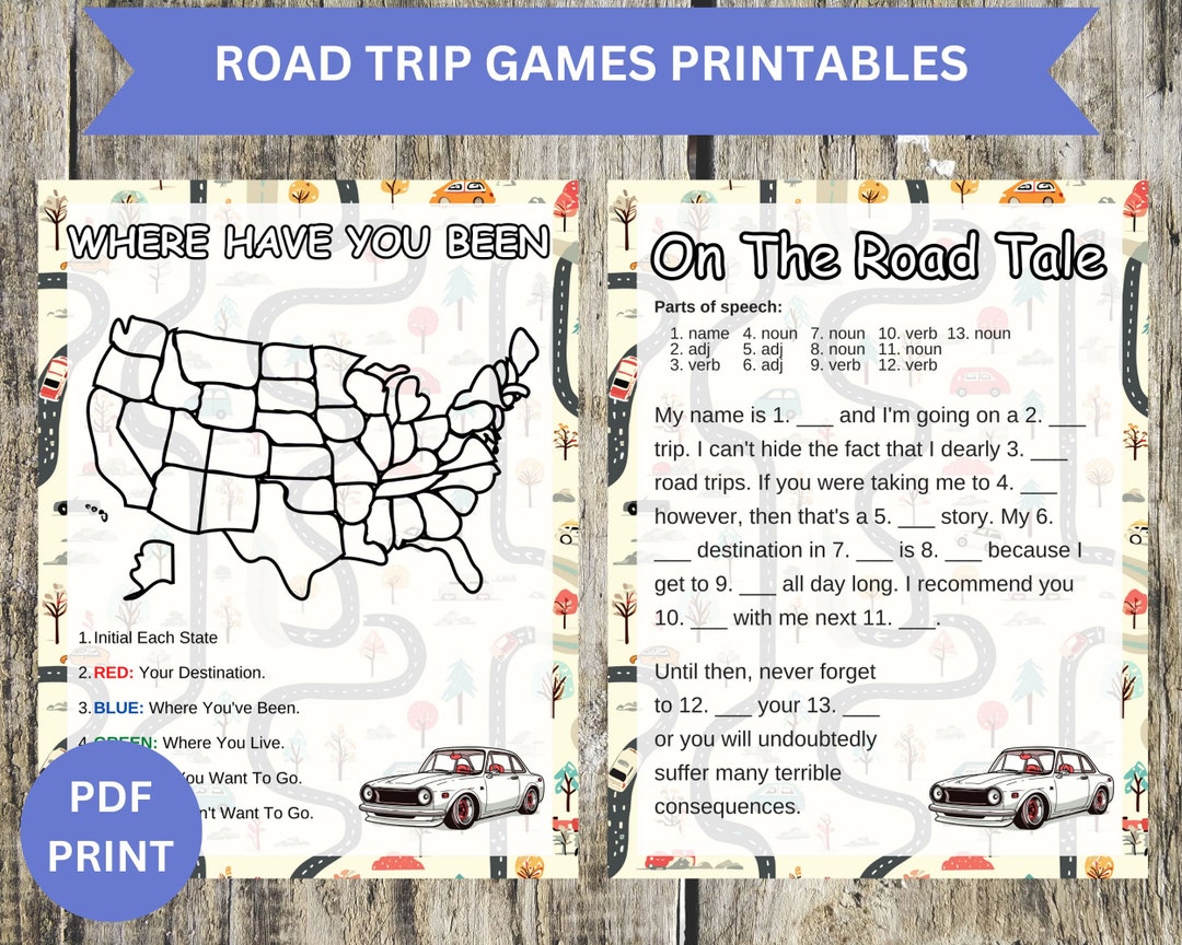 Road Trip Games Printables, Road Trip Printable Activities, Road Trip ...