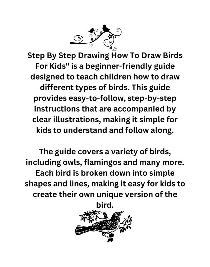 Printable Kids How to Draw Birds for Kids How to Draw Farm - Etsy