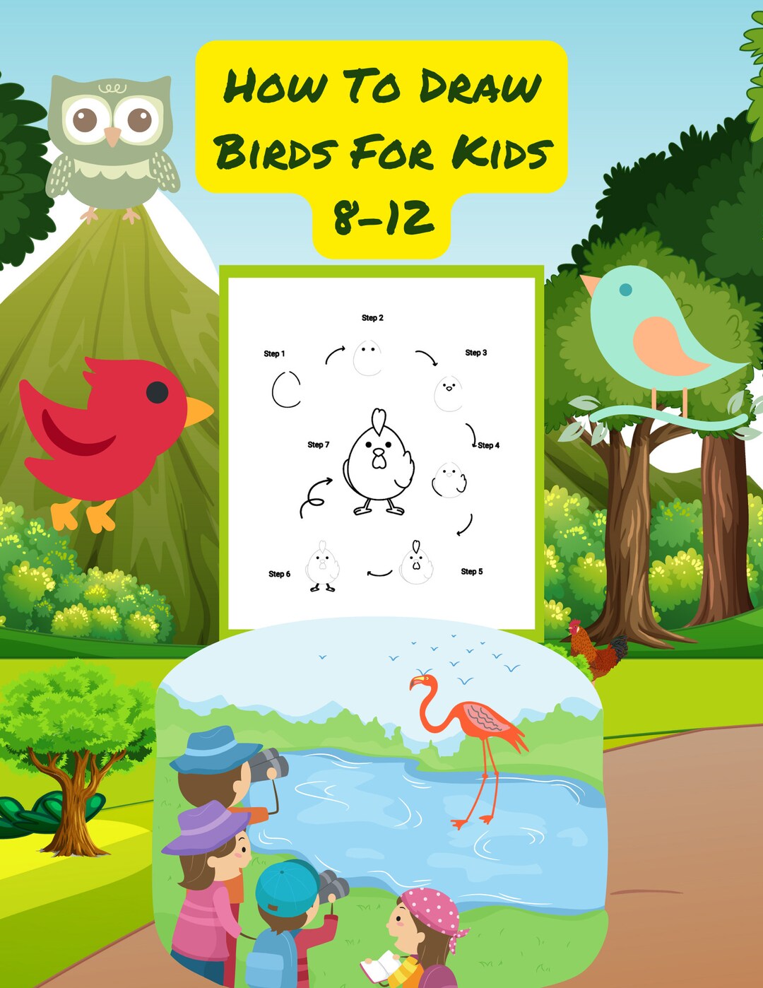 Printable Kids How to Draw Birds for Kids How to Draw Farm - Etsy