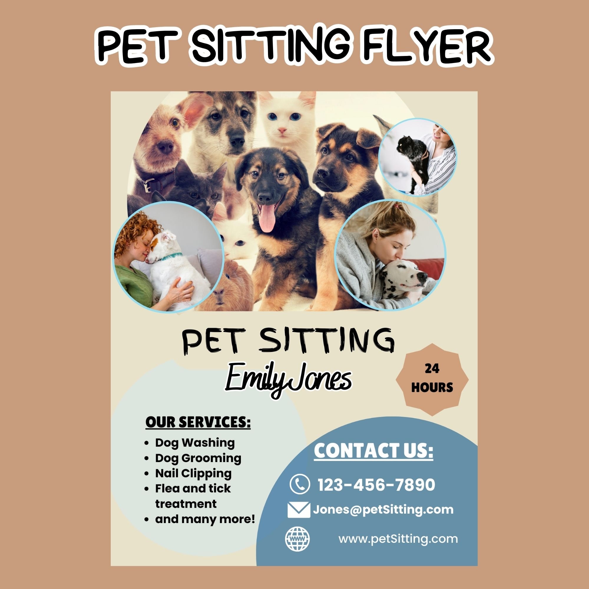Pet Sitting Flyer, Dog Sitting Flyer, Pet Sitting Business Editable ...