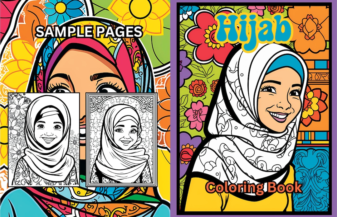 Hijab Coloring Book, With Its Large Print Designs, This Coloring Book ...
