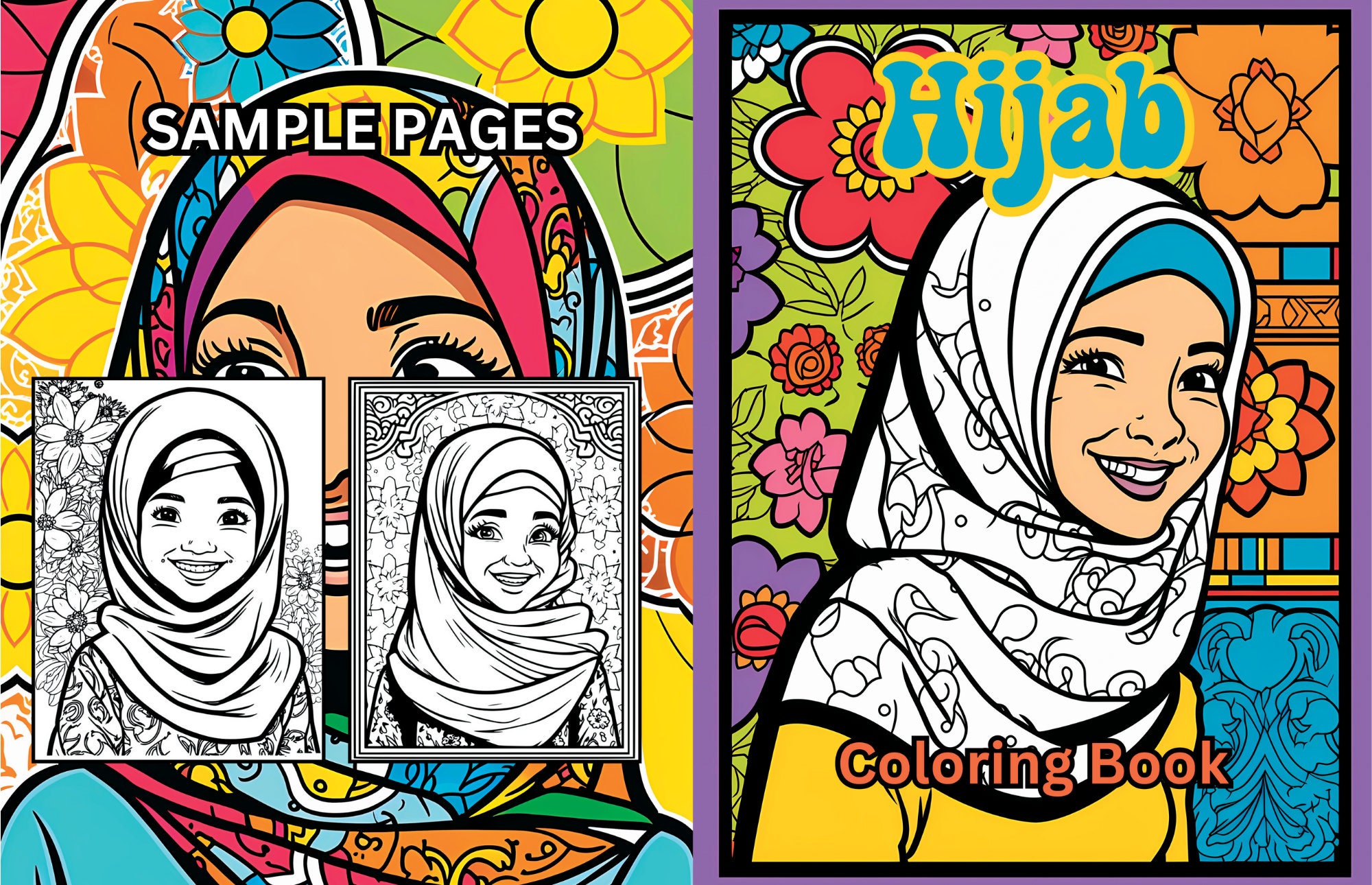 Hijab Coloring Book, With Its Large Print Designs, This Coloring Book ...