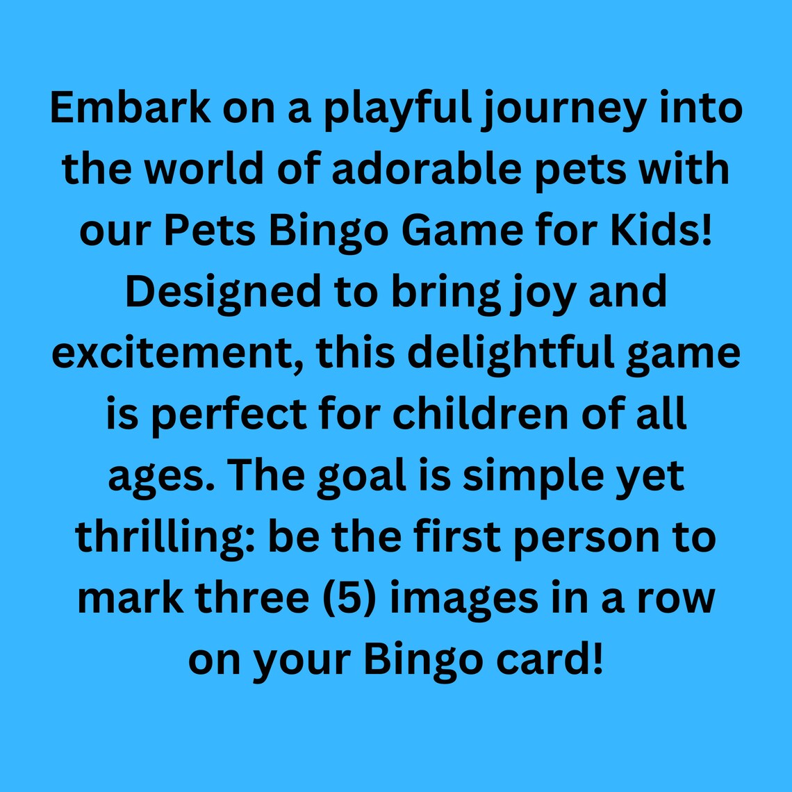 Pets Bingo Game for Kids, Printable Bingo Cards, 20 Cards Kids Game ...