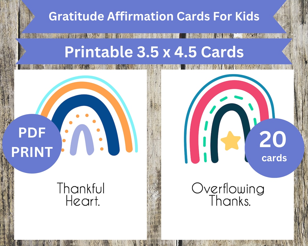 Gratitude Affirmation Cards for Kids Kids Affirmation Cards - Etsy