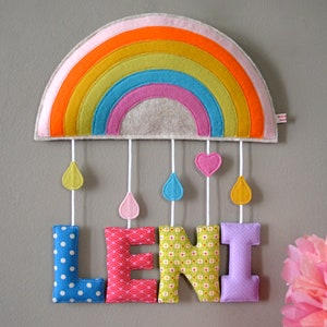 Name Plate rainbow Felt and Fabric Letters - Etsy