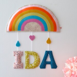 Name Plate rainbow Felt and Fabric Letters - Etsy
