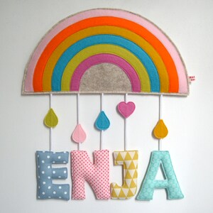 Name Plate rainbow Felt and Fabric Letters - Etsy