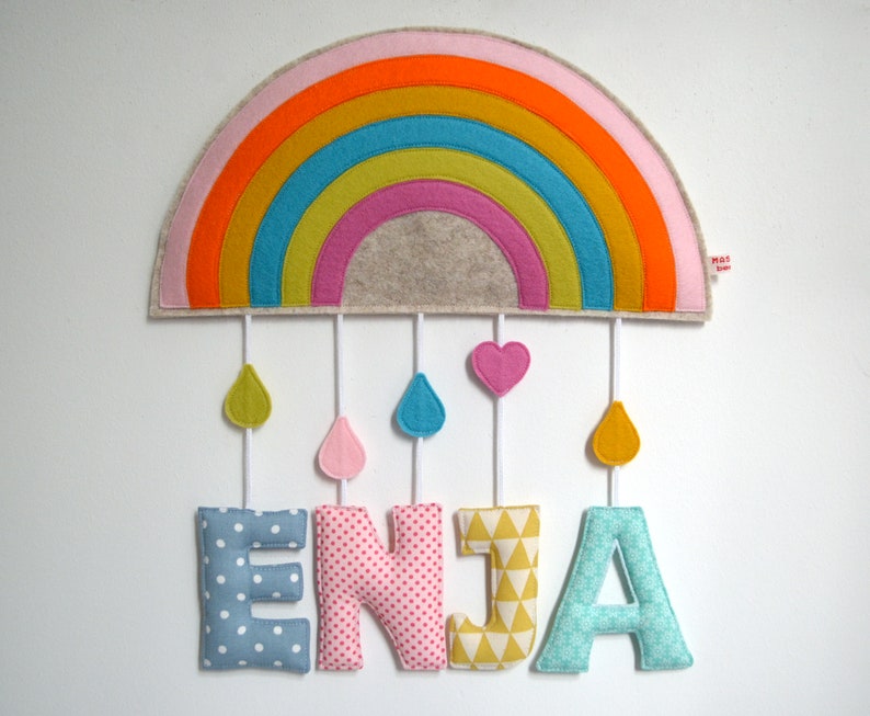 Name Plate rainbow Felt and Fabric Letters | Etsy