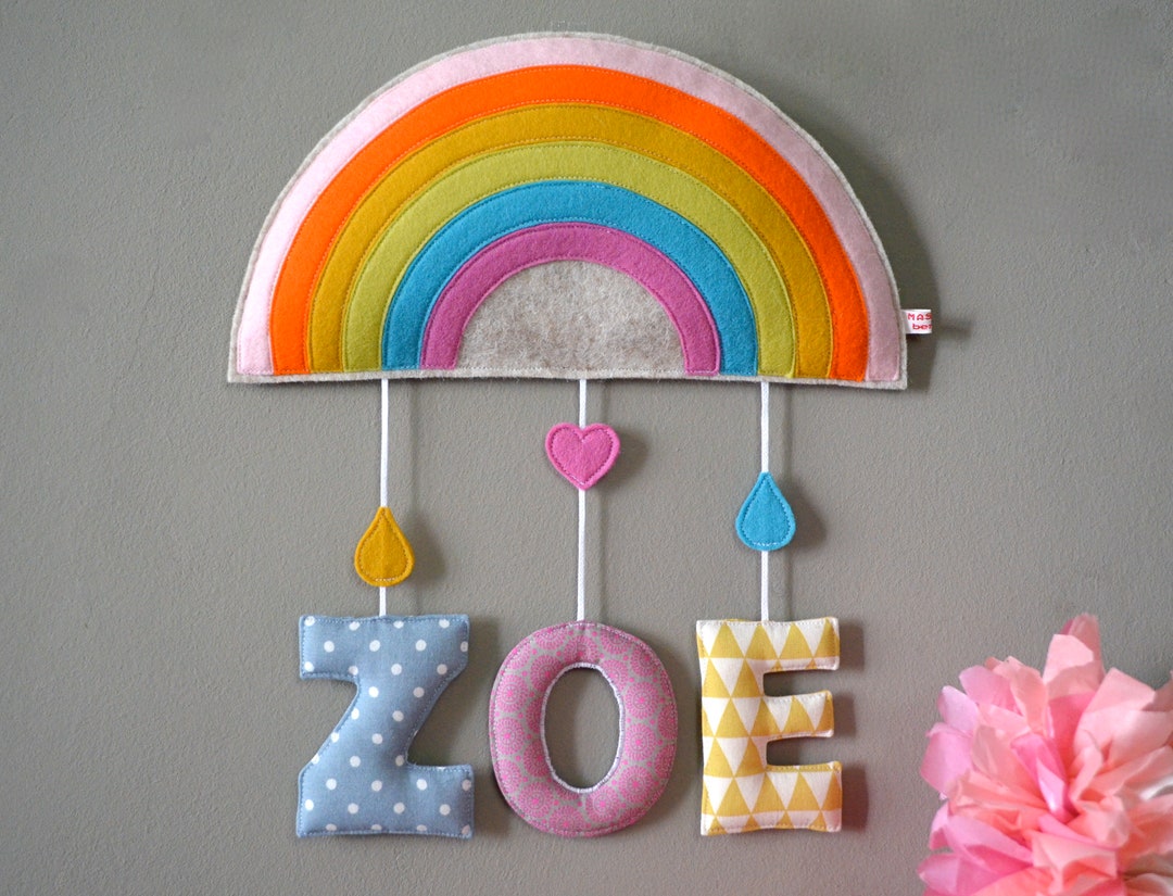 Name Plate rainbow Felt and Fabric Letters - Etsy