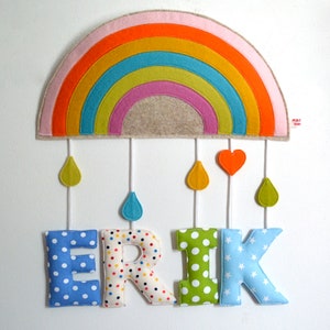 Name Plate rainbow Felt and Fabric Letters - Etsy