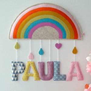Name Plate rainbow Felt and Fabric Letters - Etsy