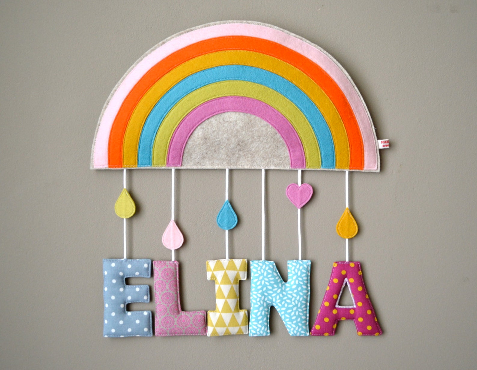 Name Plate rainbow Felt and Fabric Letters - Etsy